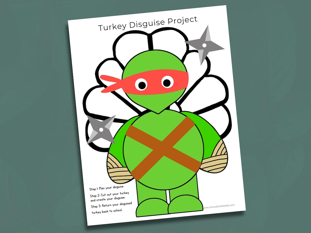 Ninja Turkey in Disguise Disguise a Turkey Kit Kids Ninja Turkey Craft - Etsy