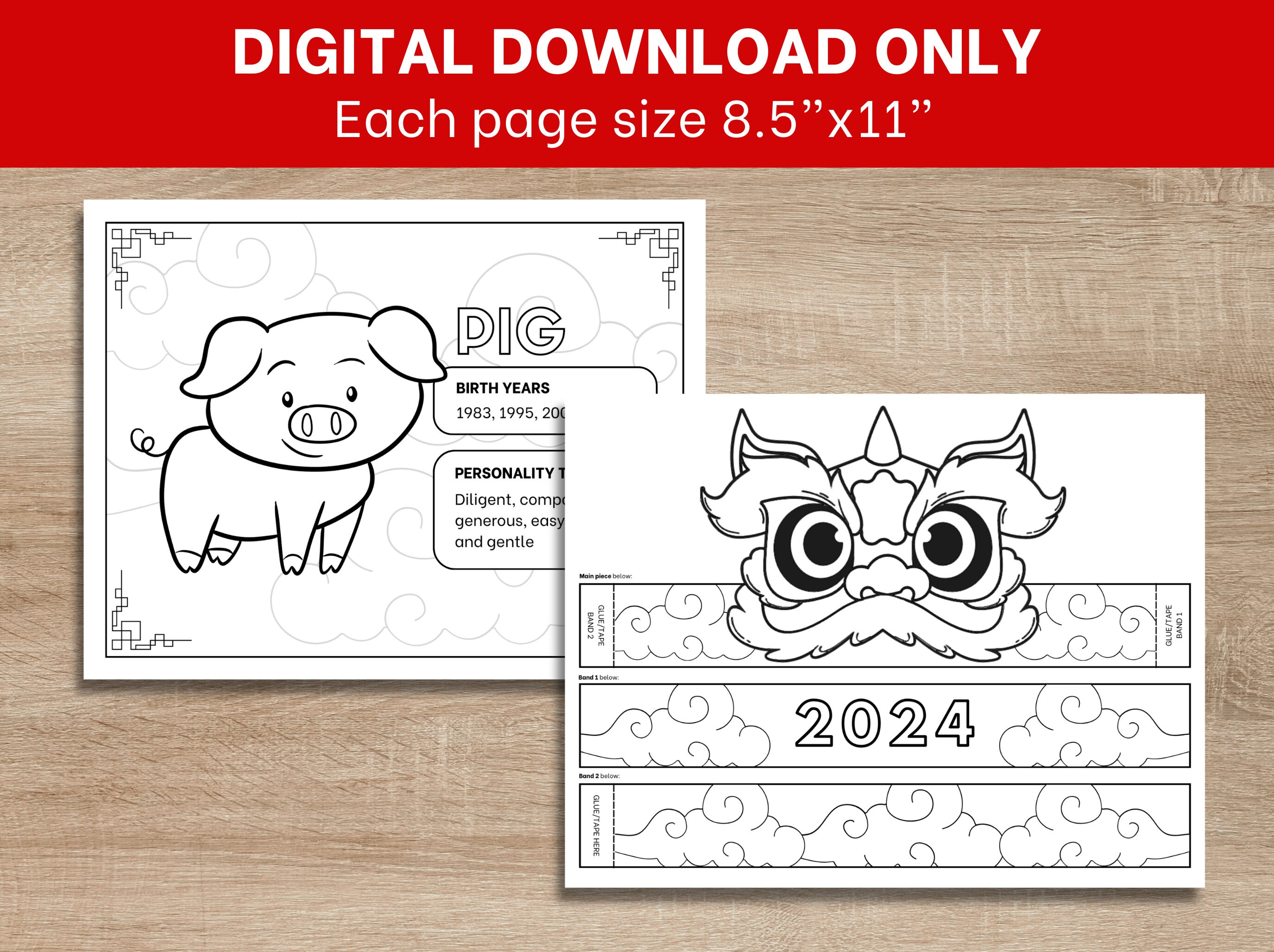 BUNDLE Lunar New Year 2024 Lunar New Year Paper Crown Craft AND Chinese ...