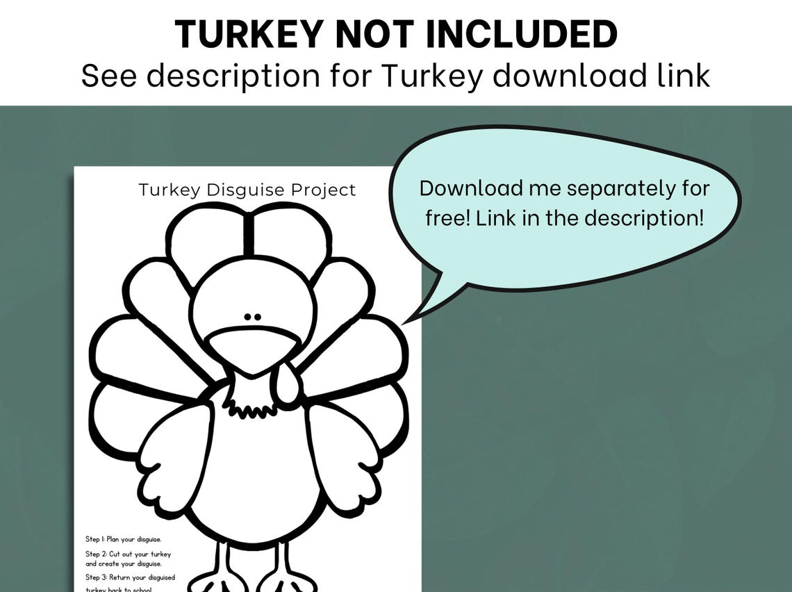 Ninja Turkey Disguise Kit: Kids Craft (digital Download) - Etsy