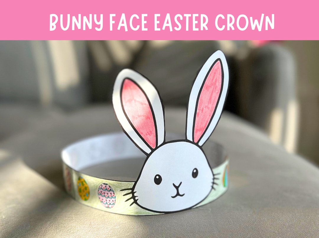 Easter Bunny Paper Crown Craft | Bunny Face Craft | Coloring Kid's ...