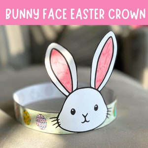 Easter Bunny Paper Crown Craft: Kid's Coloring Activity (PDF File) - Etsy