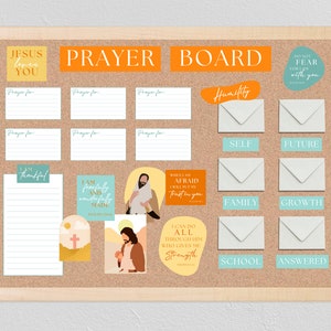 Prayer Board Starter Kit | Orange, Blue, Yellow Prayer Board Template ...