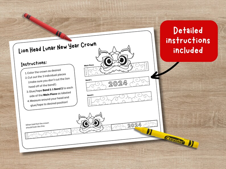 Lunar New Year Paper Crown Craft Chinese New Year 2024 Craft Year of ...