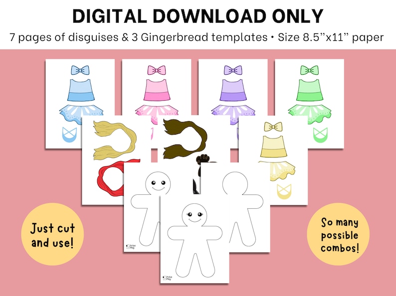 Ballerina Gingerbread in Disguise | Kids' Gingerbread Craft Template - Etsy