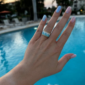 Wave Beaded Ring, Hand Made Ring, Miyuki Beaded Ring, Summer Style Ring ...