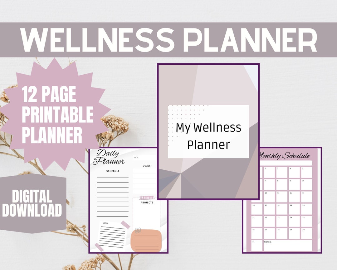 Wellness Planner, Self Care, Planner, Minimalist Design, Minimalist ...
