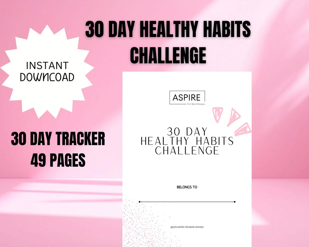 30-day Healthy Habits Challenge Workbook | Printable Wellness Journal ...