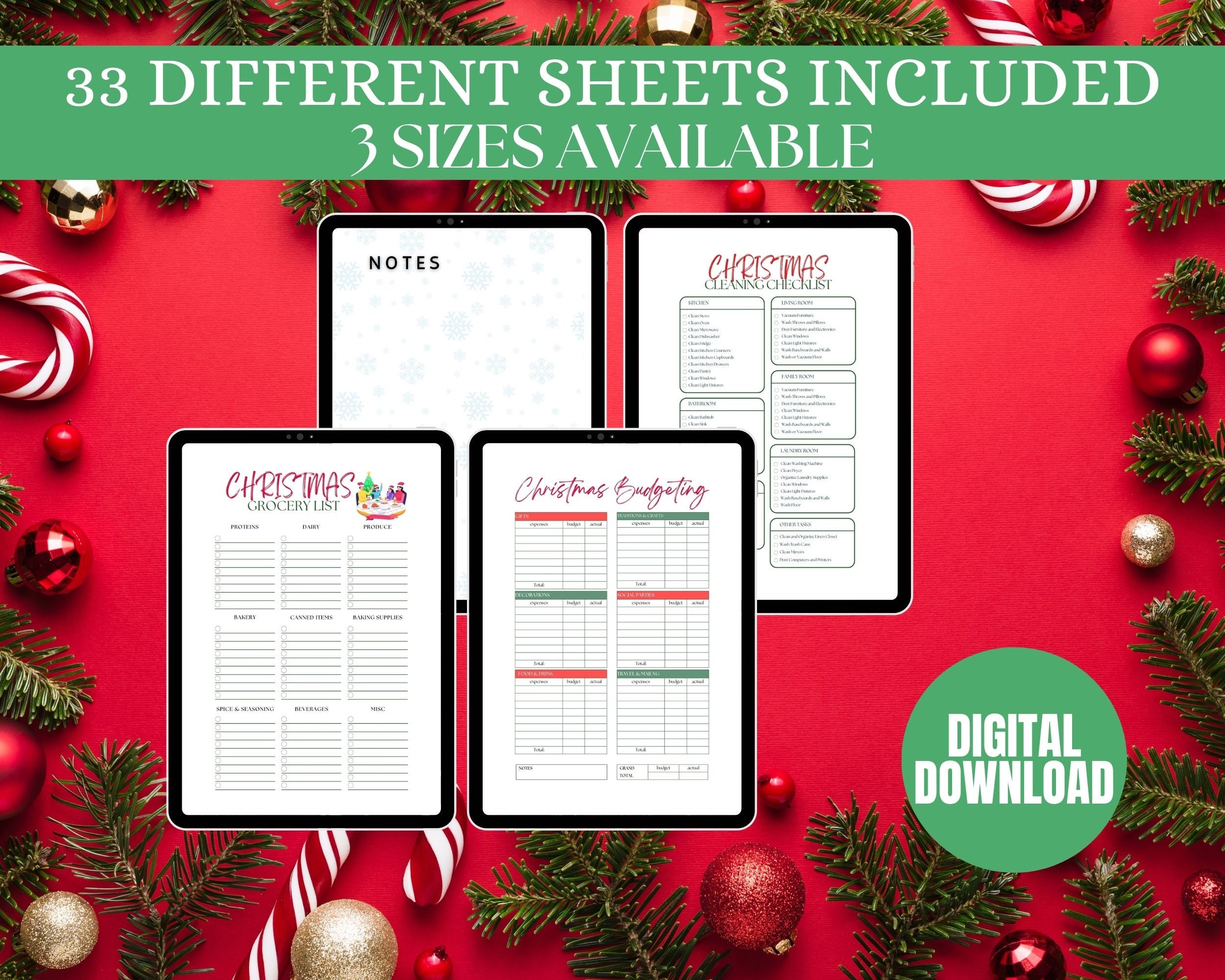 Christmas Planner Printable, Digital Planner, Digital Christmas Planner ...