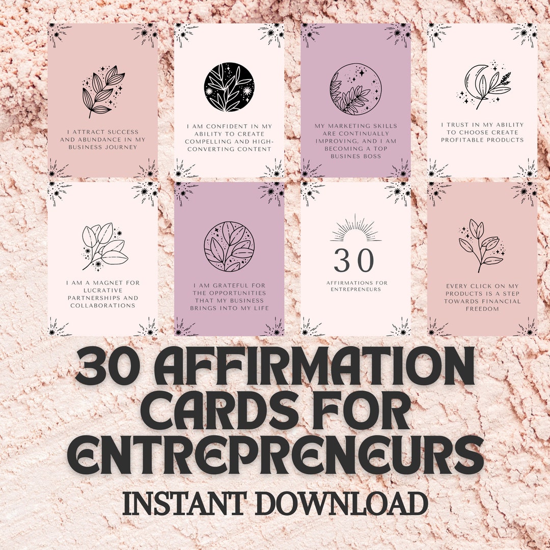 Affirmation Cards for Entrepreneurs, Boss Affirmation Cards, Business ...
