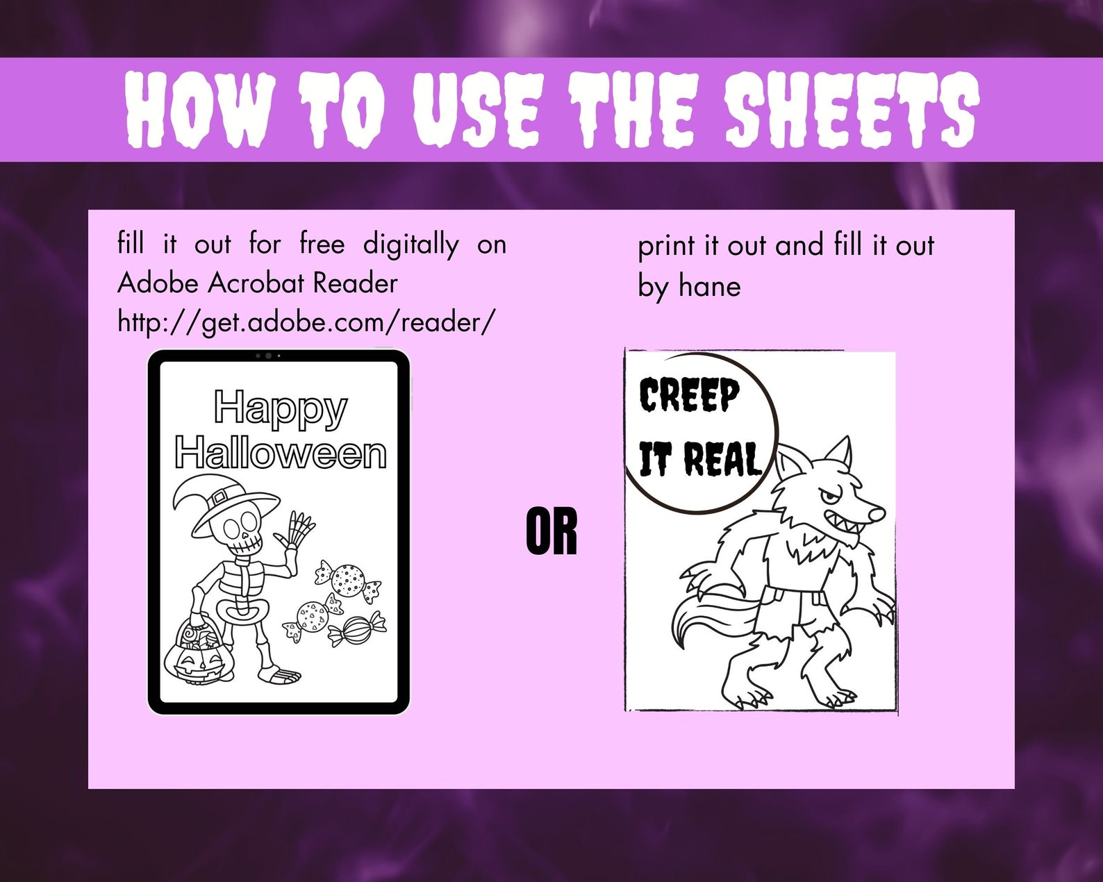 Printable Halloween Childrens Coloring Pages, Digital Downloadable ...