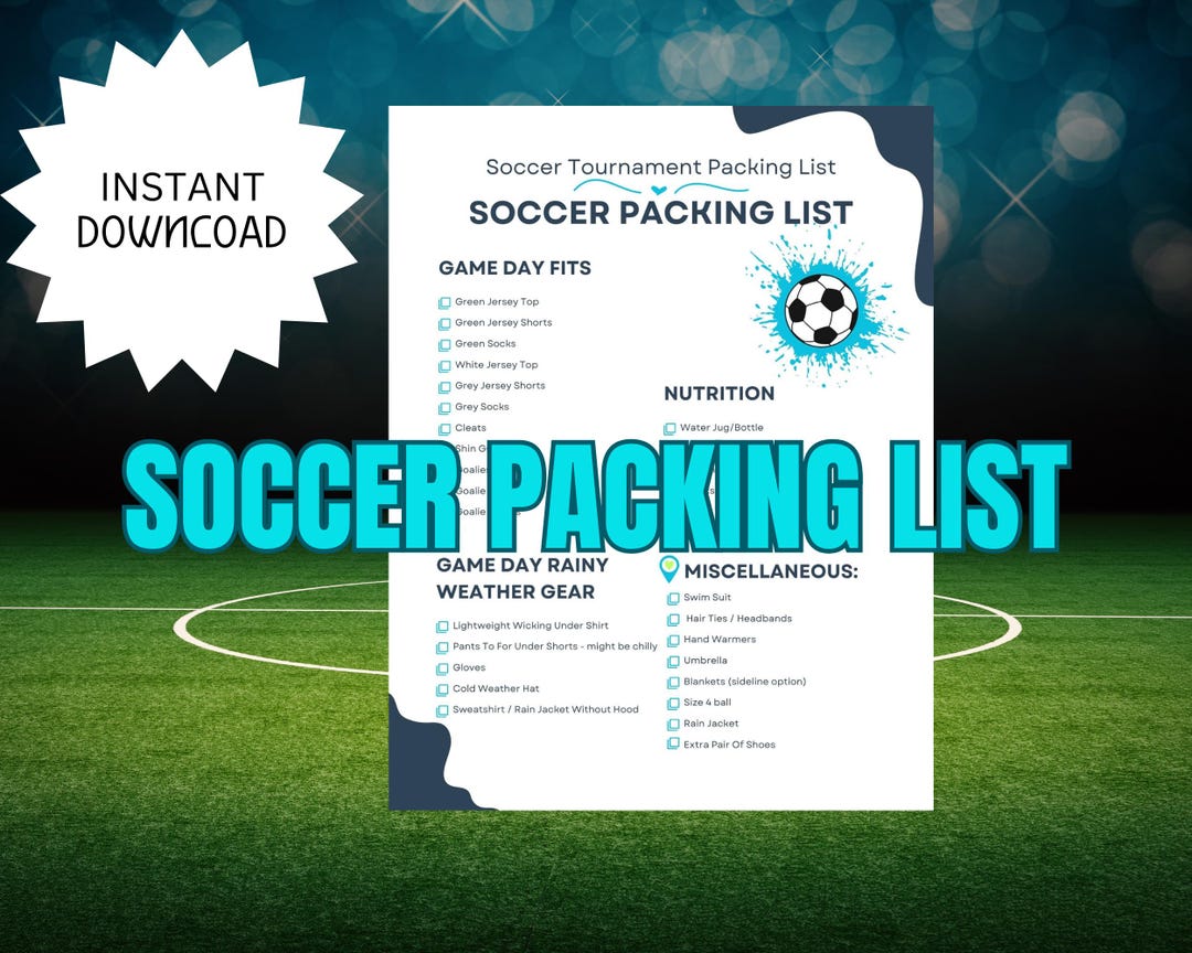 Soccer Packing List | Soccer Mom | Planner |kids Soccer | Kids Packing ...