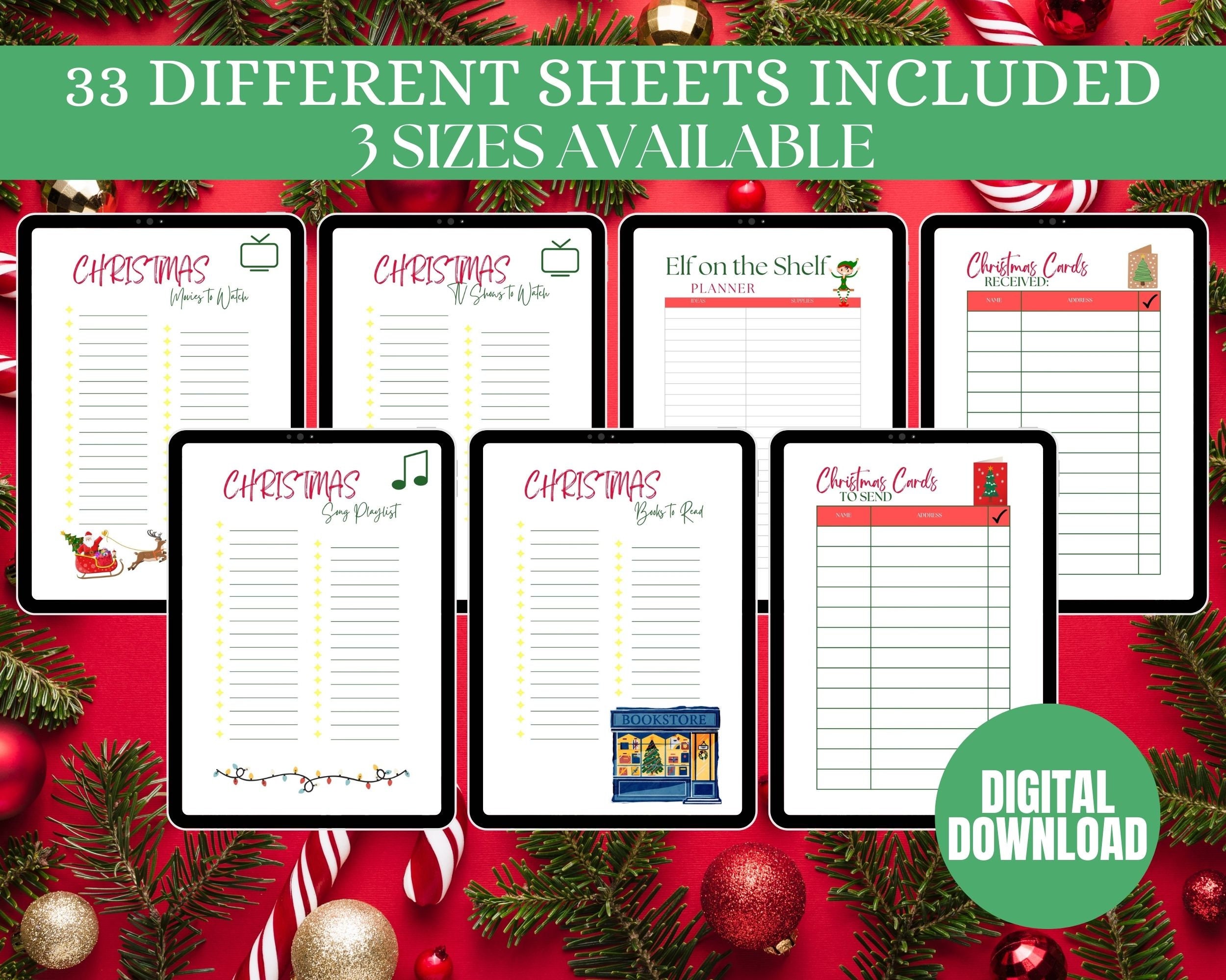 Christmas Planner Printable, Digital Planner, Digital Christmas Planner ...