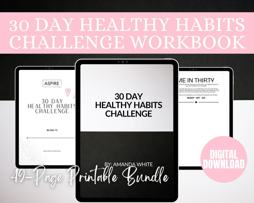 30 Day Healthy Habits Challenge Workbook, Healthy Habits, Habit Tracker ...