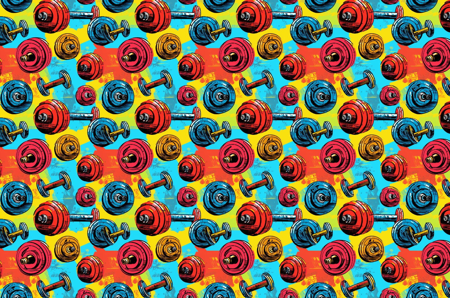 Barbell Comic 2 - Seamless Repeat Pattern, Printable, Surface Pattern ...