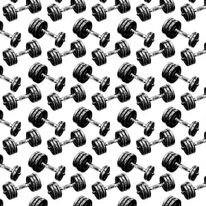Barbell Black and White Seamless Repeat Pattern, Printable, Surface ...
