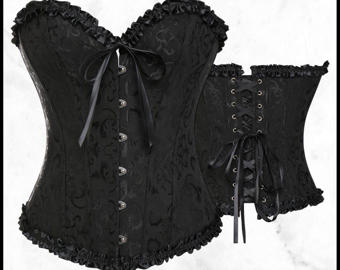 Edles schwarzes Unterbrustkorsett underbust corset - Etsy.de