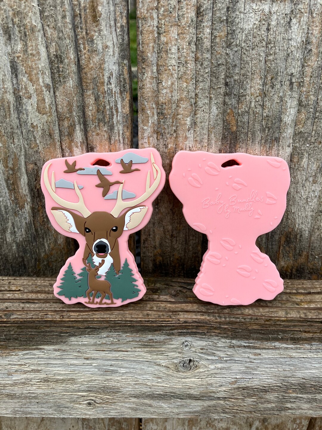 Buck Deer Silicone Bag Tag With Pink Background / Crafting Supplies ...