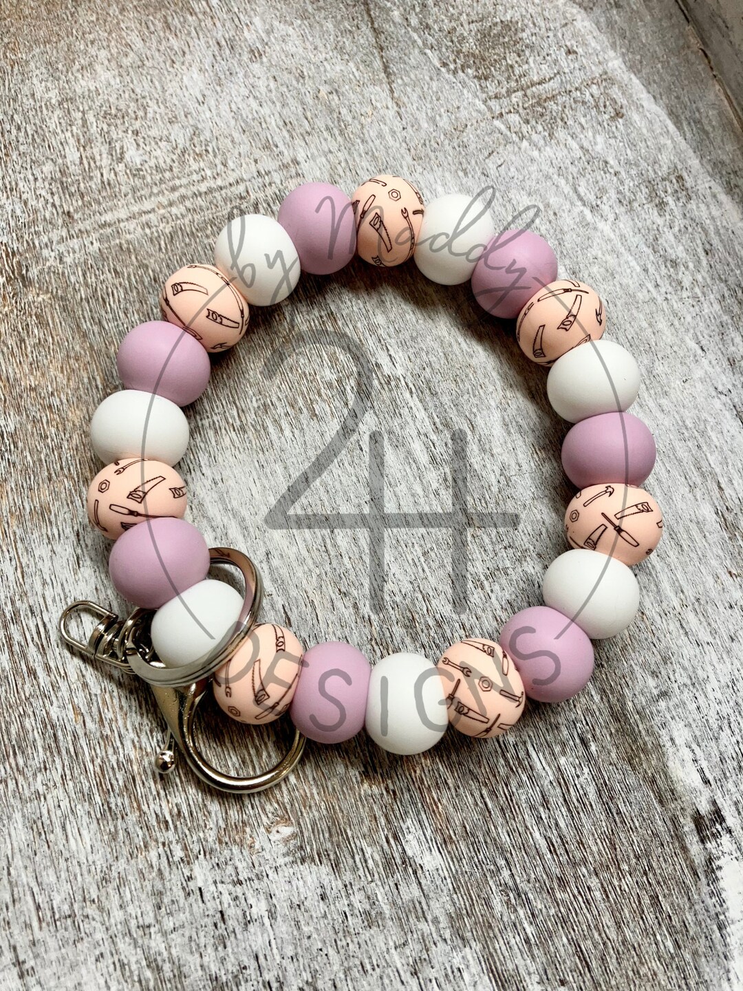 Pink Tool Print and Light Purple Key Ring Craft Kit / Keychain Wristlet ...