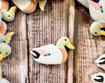 Orange Background and Brown Buck Deer Silicone Focal Bead / Crafting ...