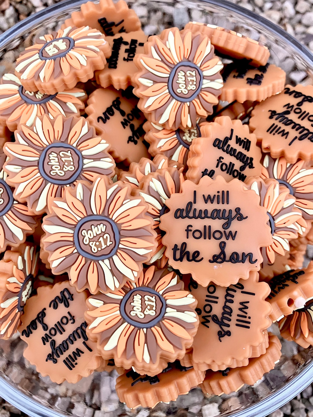 Sunflower Christian Silicone Focal Bead / Crafting Supplies ...