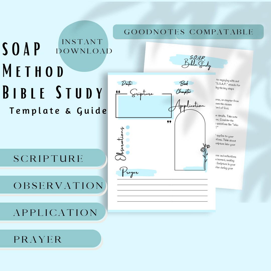 SOAP Bible Study Printable Template Bible Study Digital Download Bible ...