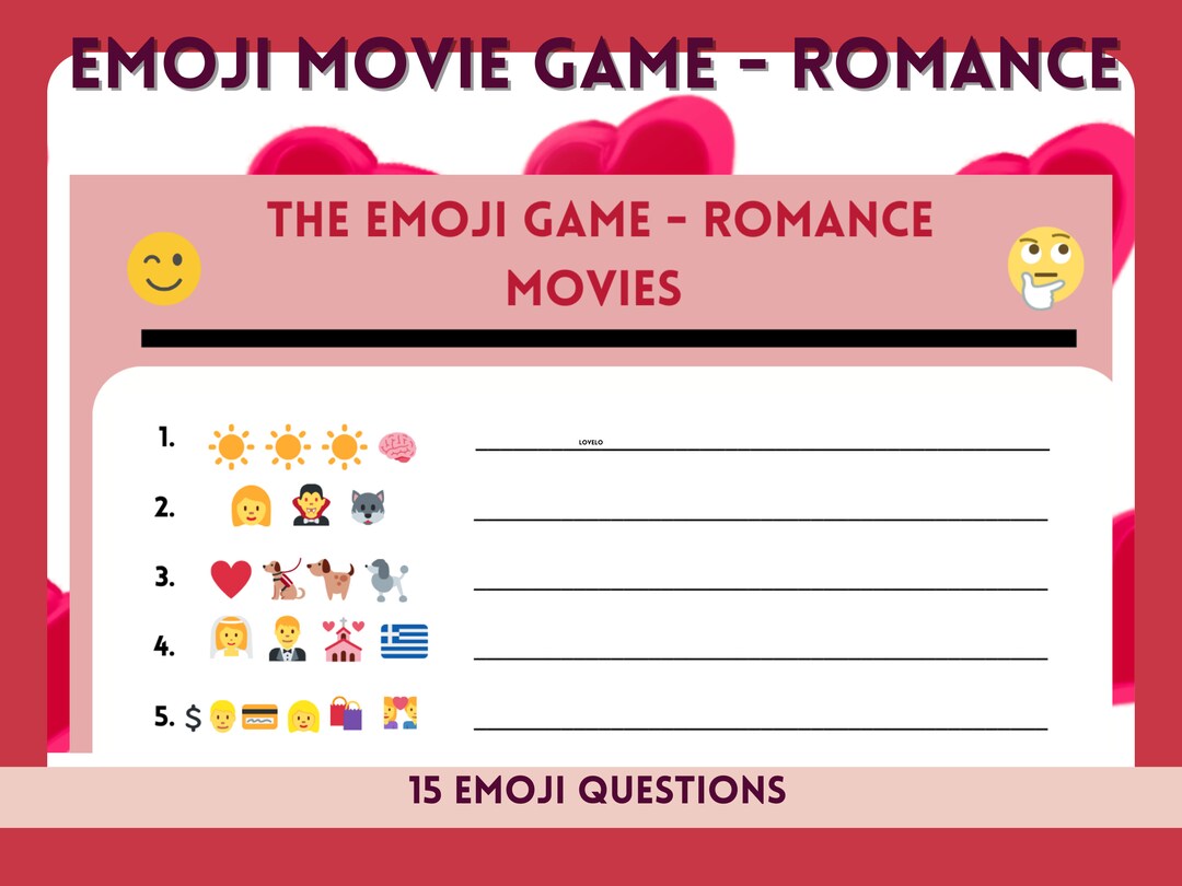 Emoji Game- Romance Movie Trivia - Etsy