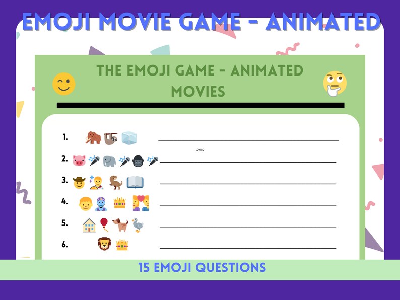Emoji Movie Game Trivia Comedy Movies - Etsy