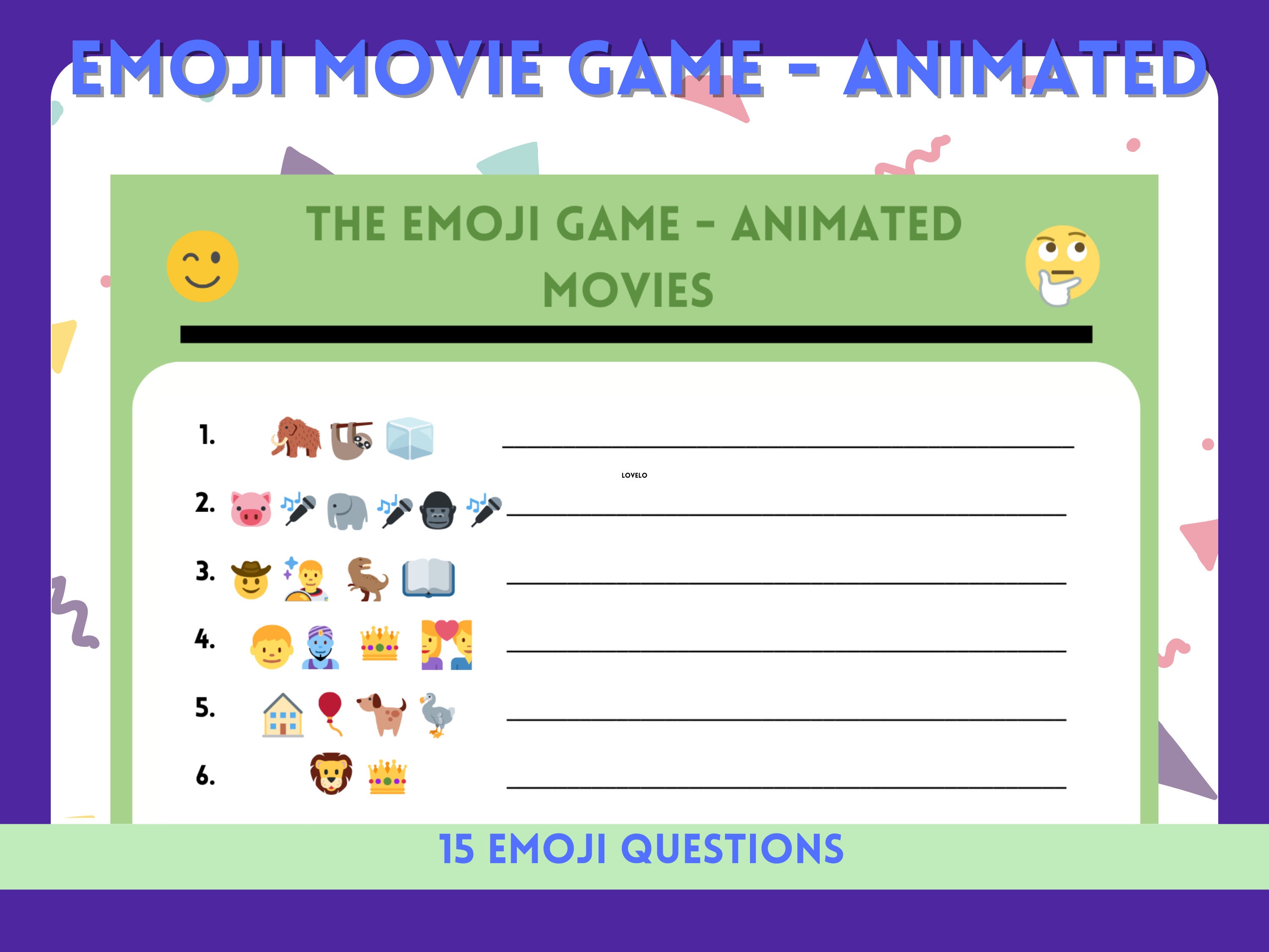 Emoji Movie Game Trivia- Comedy Movies - Etsy