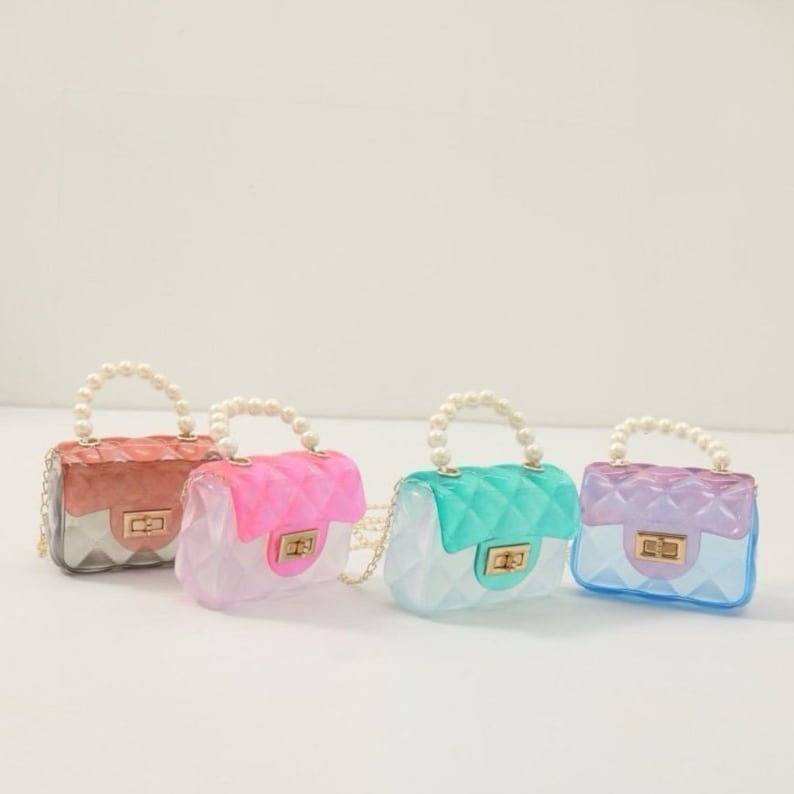 Clear Ombre Mini Jelly Bag: Kids Pearl Handle Crossbody Purse - Etsy