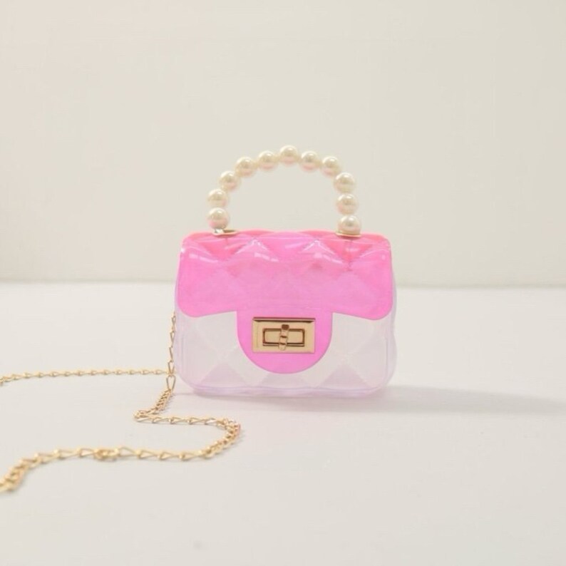 Clear Ombre Mini Jelly Bag: Kids Pearl Handle Crossbody Purse - Etsy