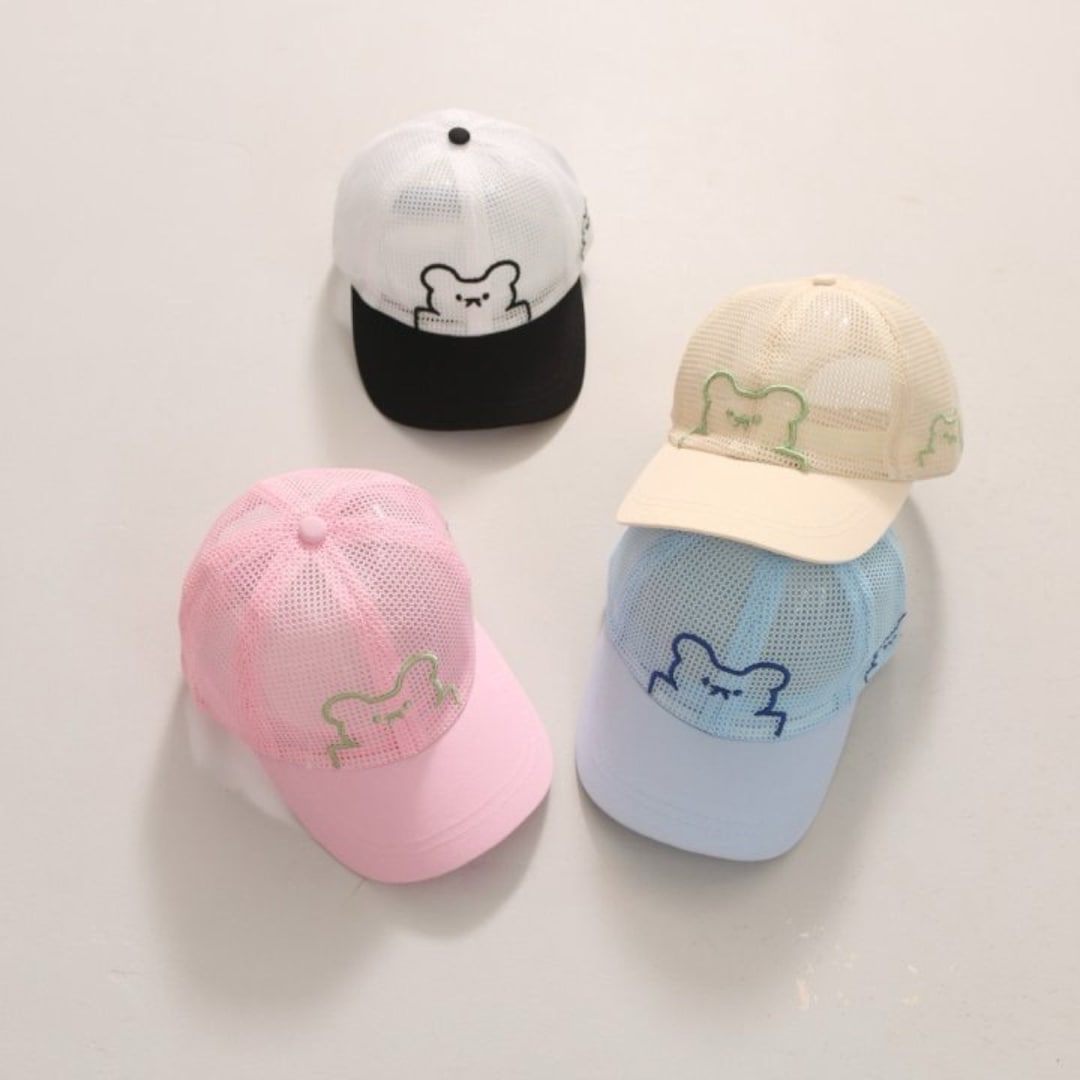Cute Bear Baseball Cap, Kids Hat, Boys/girls Mesh Cap, Summer Kids Cap ...