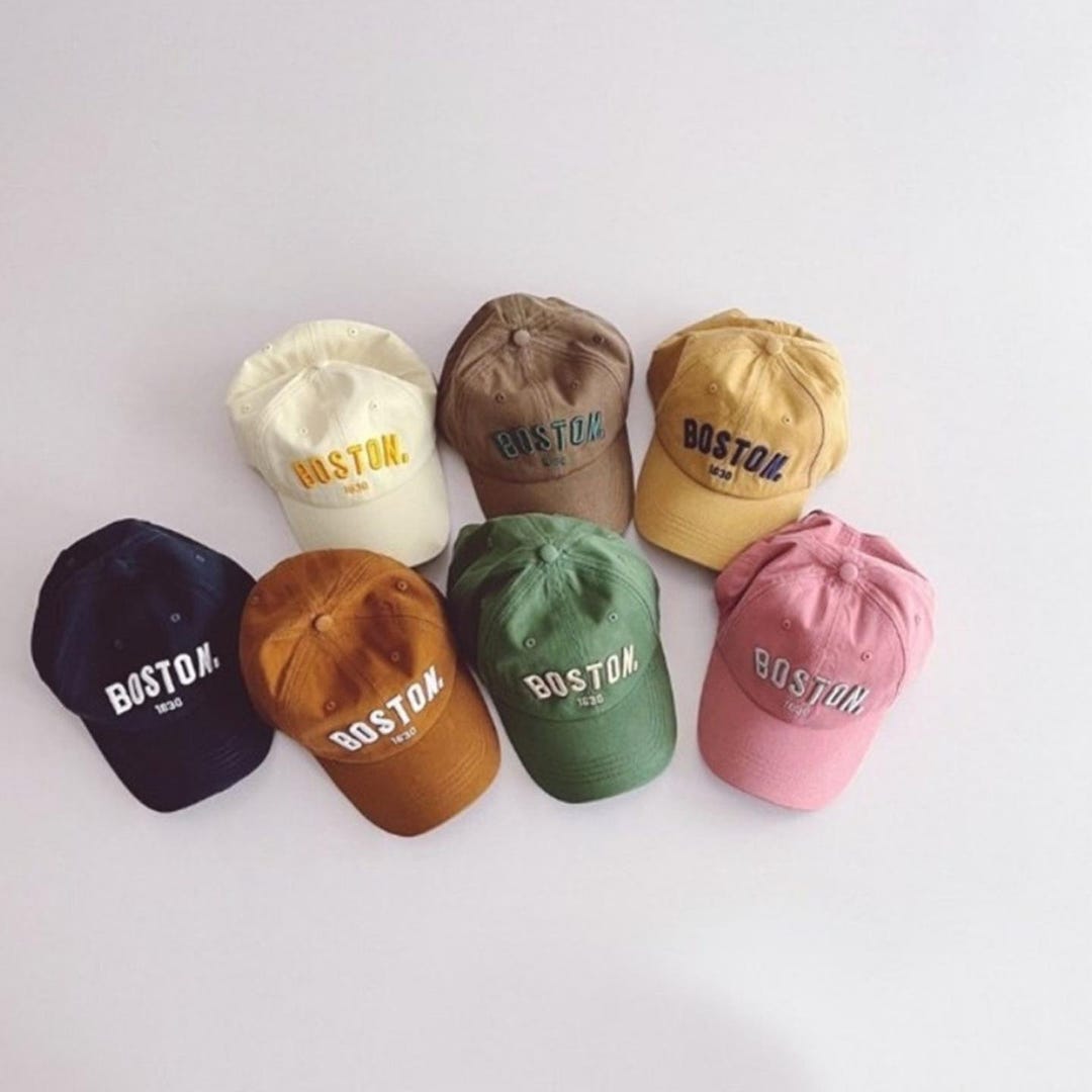 Kids Boston Baseball Cap: Embroidered Logo, Adjustable Toddler Hat - Etsy