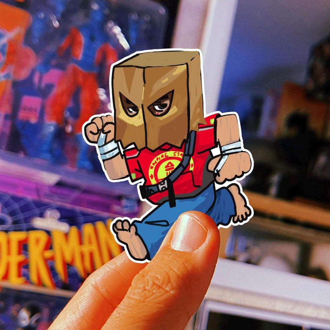Anime Chibi Runner Sticker: Bagman Parody, Waterproof Laminated Vinyl ...