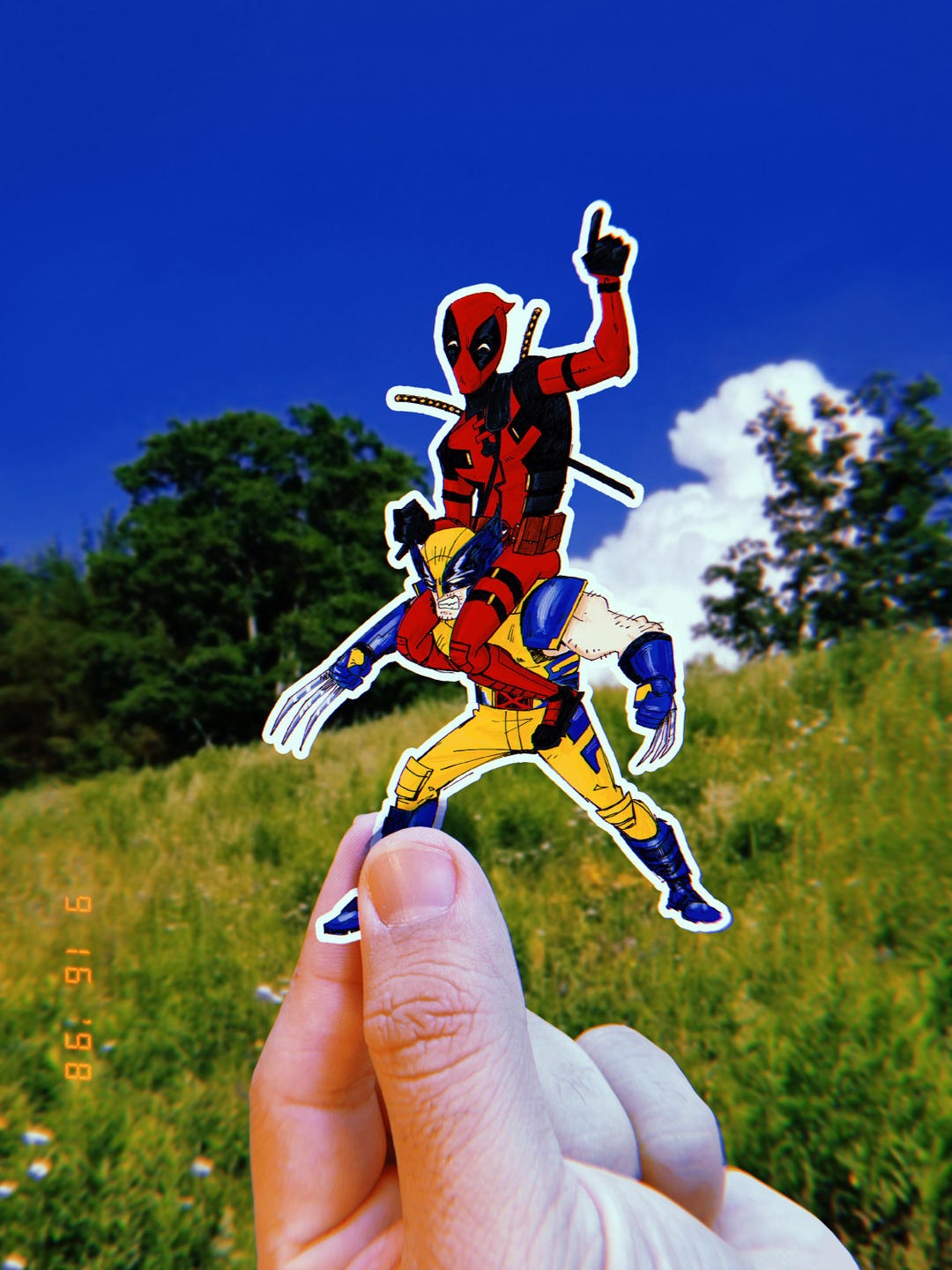 Deadpool & Wolverine Piggyback Sticker - Waterproof Laminated Parody - Etsy