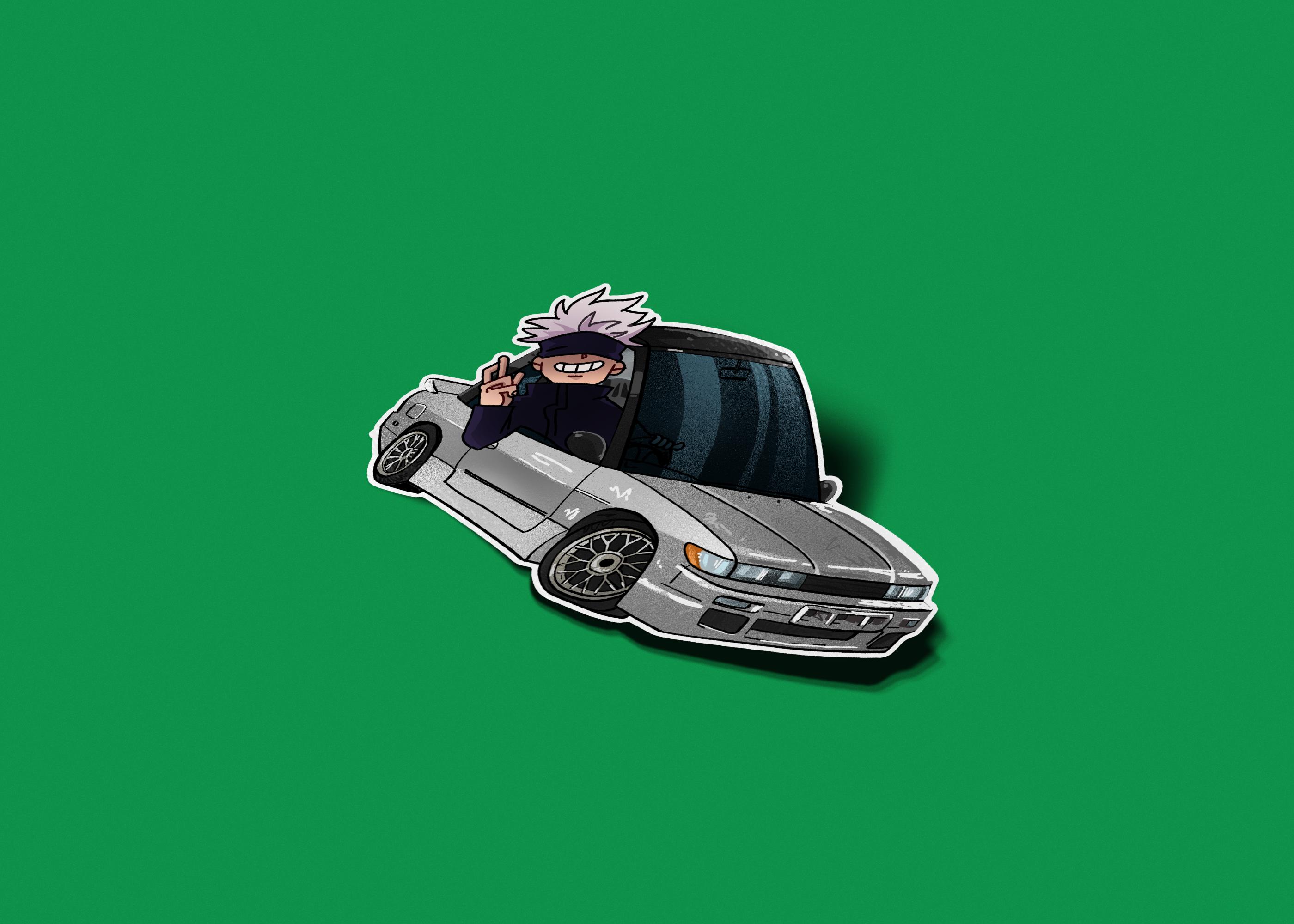 Nissan Silvia S13 Anime Parody Sticker: JDM Street Racing, Waterproof ...
