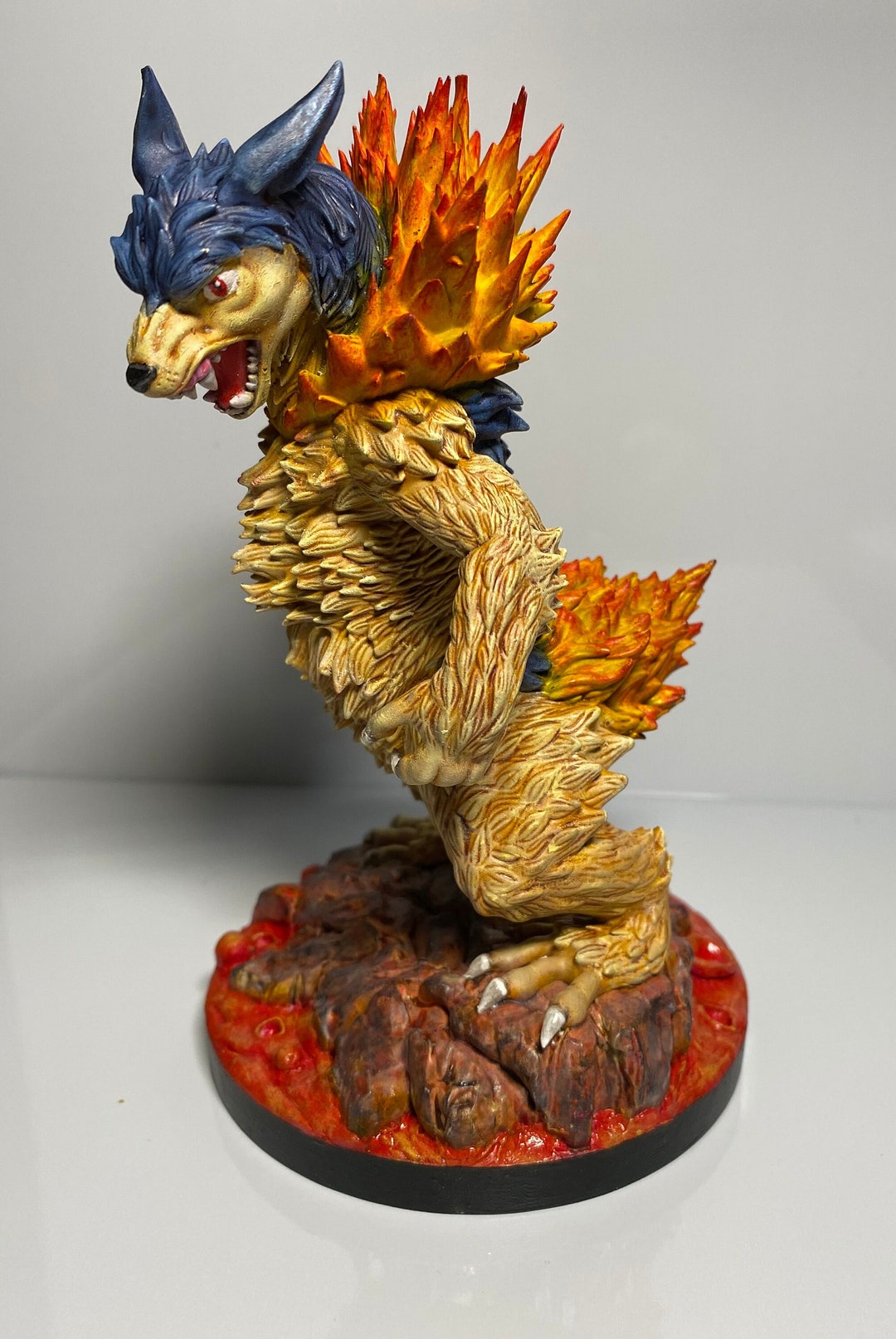 Custom Painted Typhlosion Like Kaijumon Pokemon Model Figure - Etsy