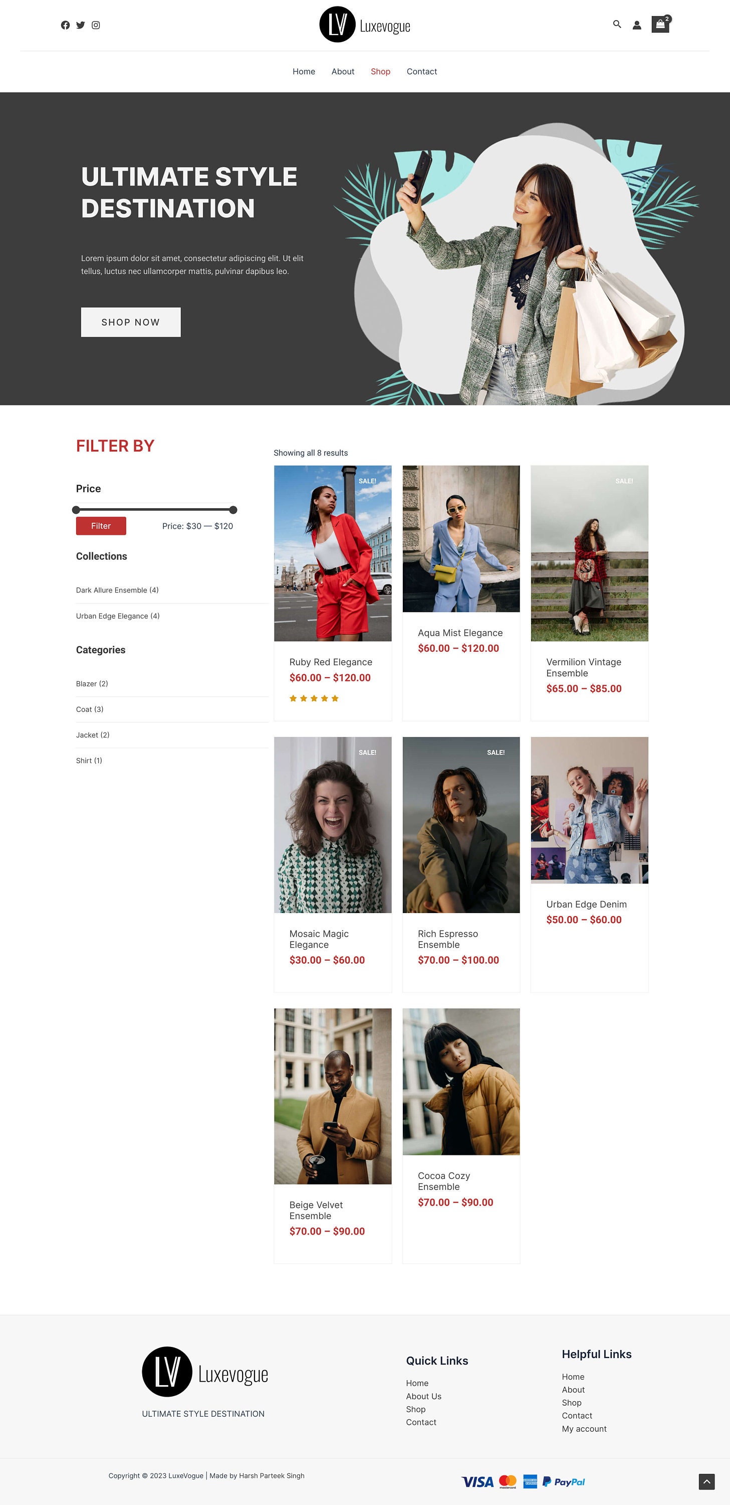 Template for Ecommerce Clothing Store for Elementor Pro - Etsy