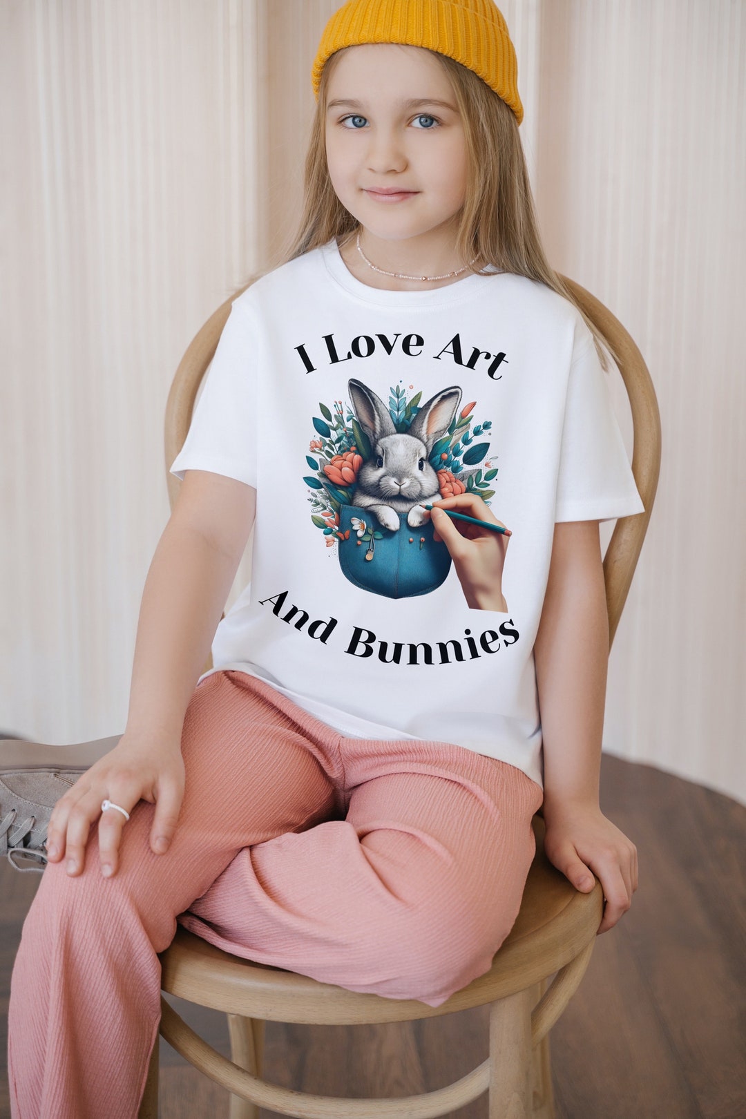 I Love Art and Bunnies T-shirt for Bunny Mom, Rabbit Lover T-shirt ...