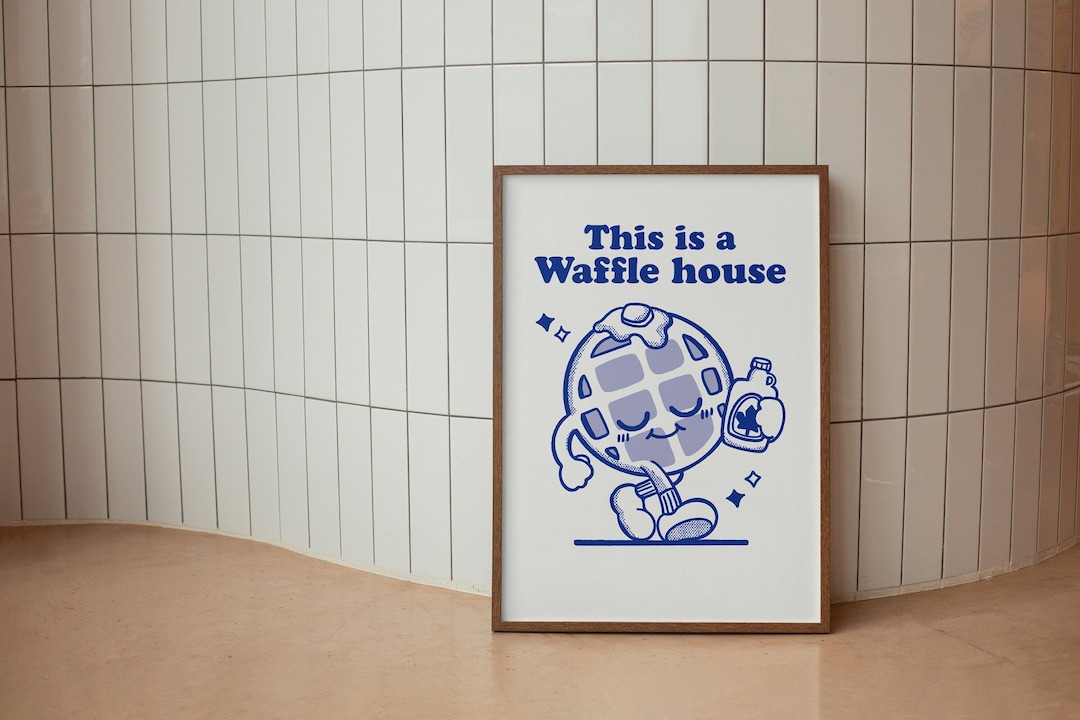 Waffle House Print: Retro Kitchen Decor, Breakfast Art (digital ...