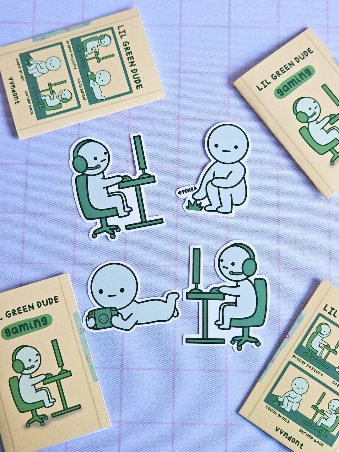 Gamer Lil Green Dude Stickers Blind Box Gacha - Etsy