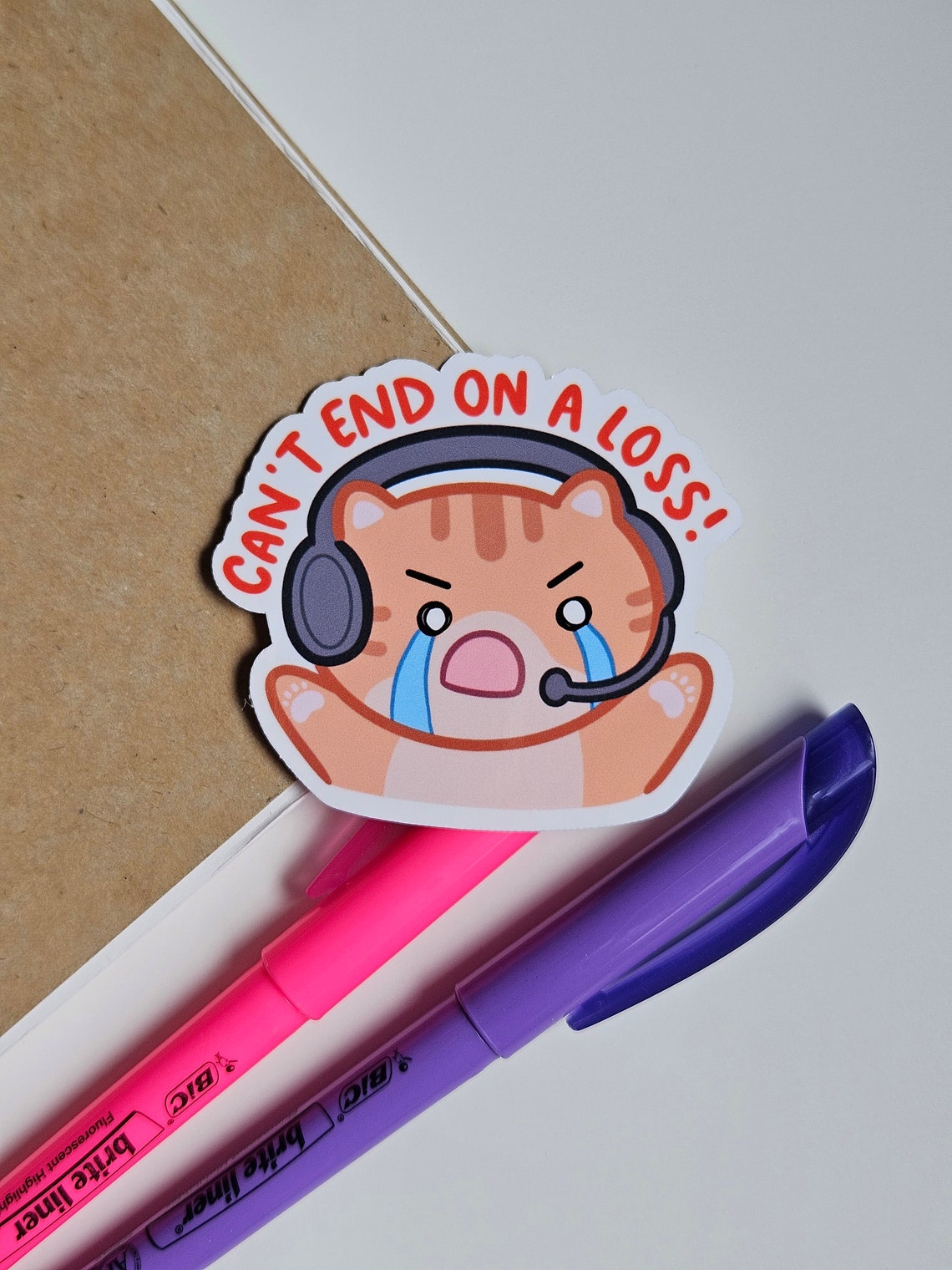Cute Cat Gamer Duo Stickers GG and Can't End on a Loss - Etsy