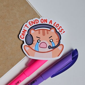 Cute Cat Gamer Duo Stickers GG and Can't End on a Loss - Etsy