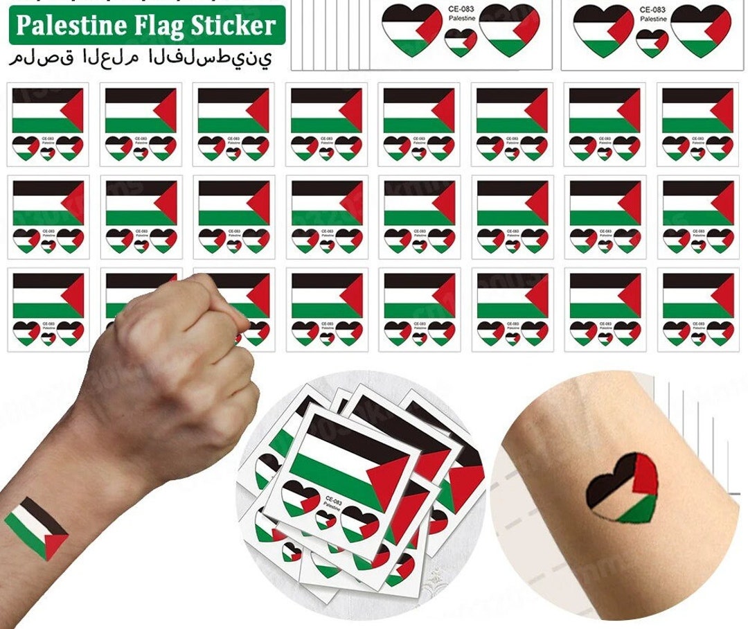 Palestine Flag Water Transfer Stickers Vibrant Colors, Effortless ...