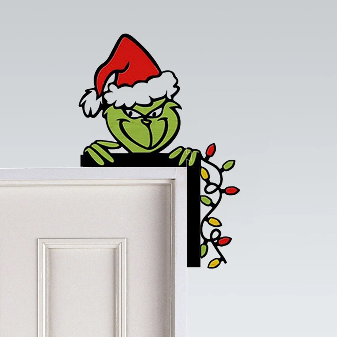 Grinch Decor Christmas Grinch Door Topper Grinch Door Corner - Etsy