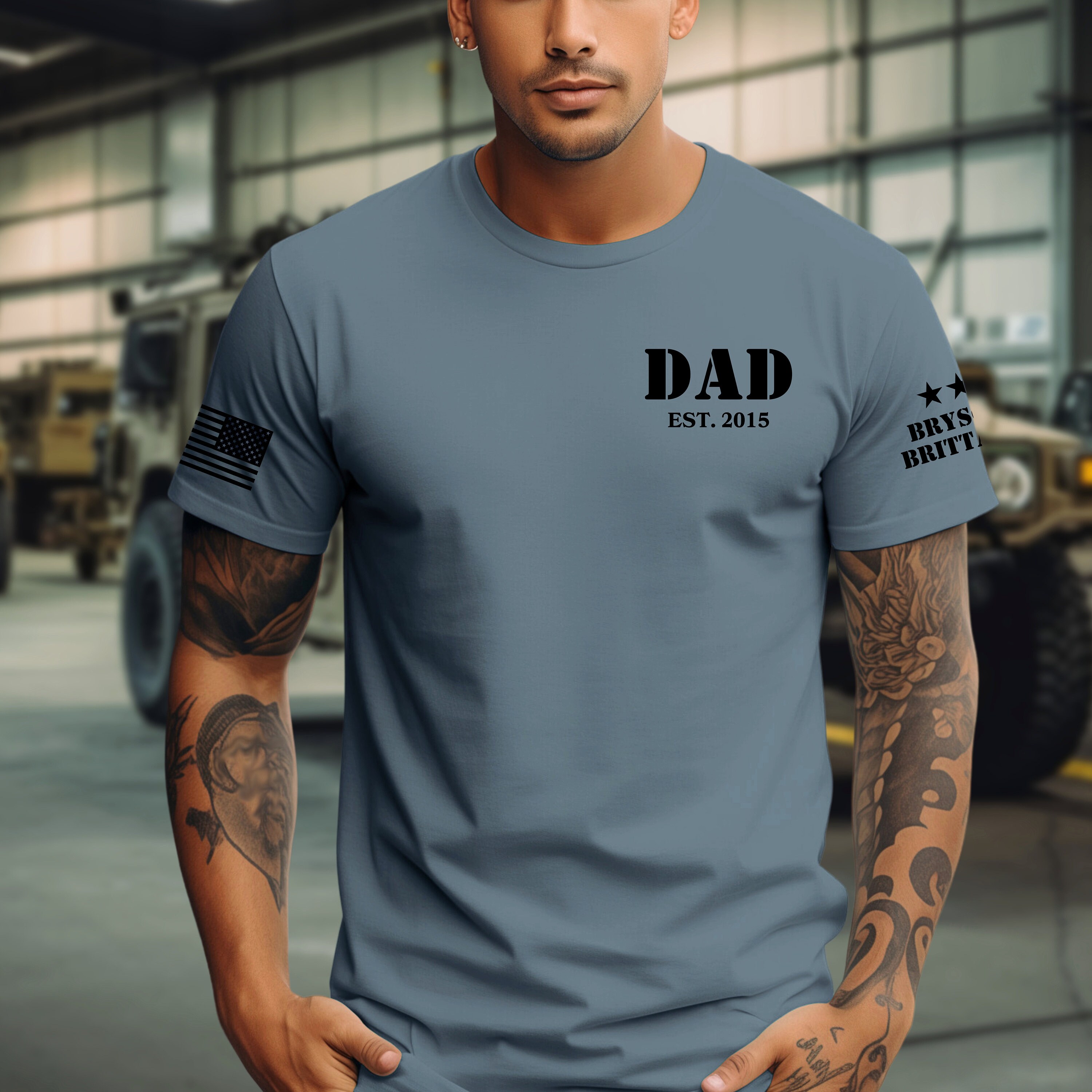 Custom Dad Shirt With Kids Name / Custom Dad Shirt / Custom Fathers Day ...