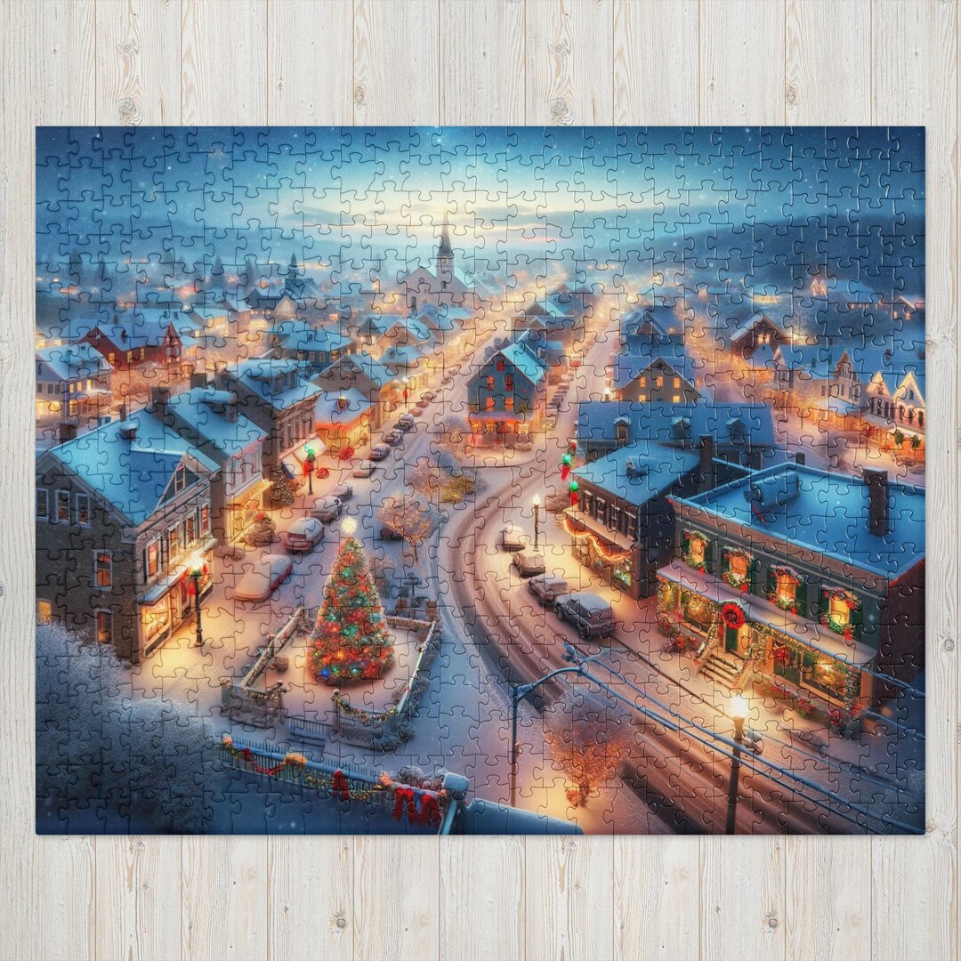 Enchanting Christmas Town Jigsaw Puzzle Winter Wonderland - Etsy