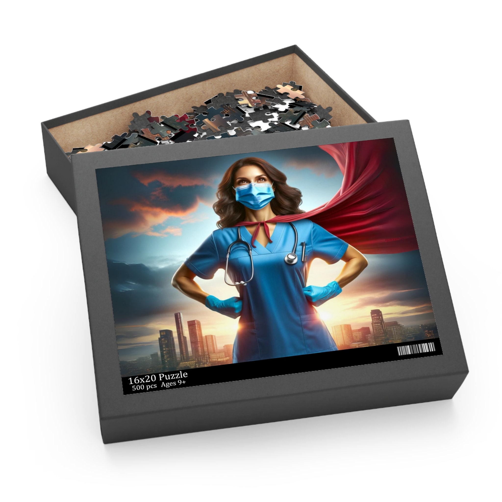 Heroic Nurse Superhero Puzzle - Empowering Healthcare Tribute in 120 ...