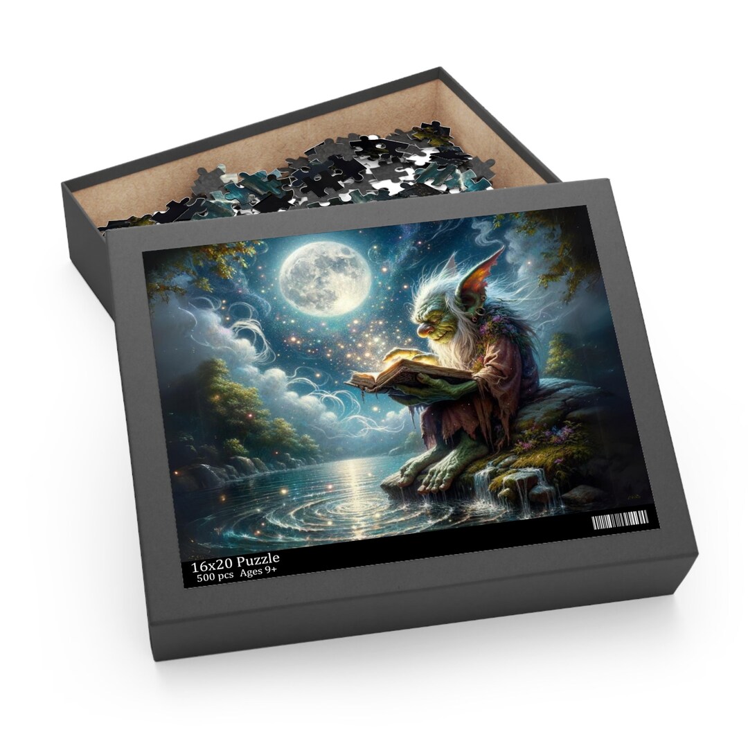 Moonlit Mystical Lore Jigsaw Puzzle: Enchanted Goblin Scholar by ...