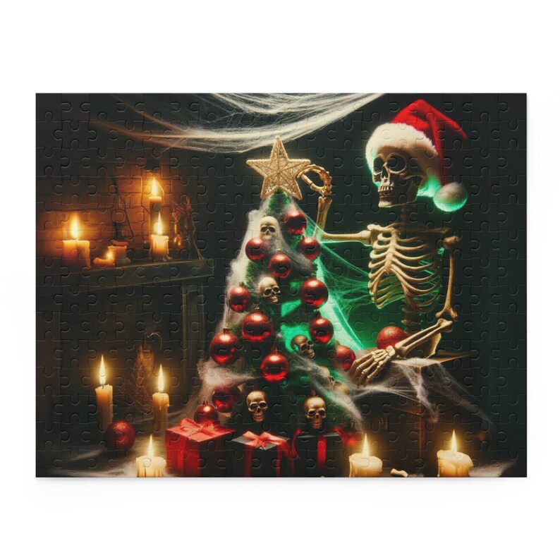 Spooky Santa: Skeleton With Christmas Tree Gothic Holiday Celebration ...
