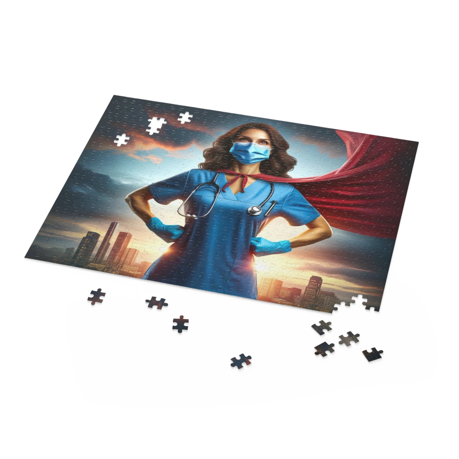 Heroic Nurse Superhero Puzzle Empowering Healthcare Tribute in 120/252 ...
